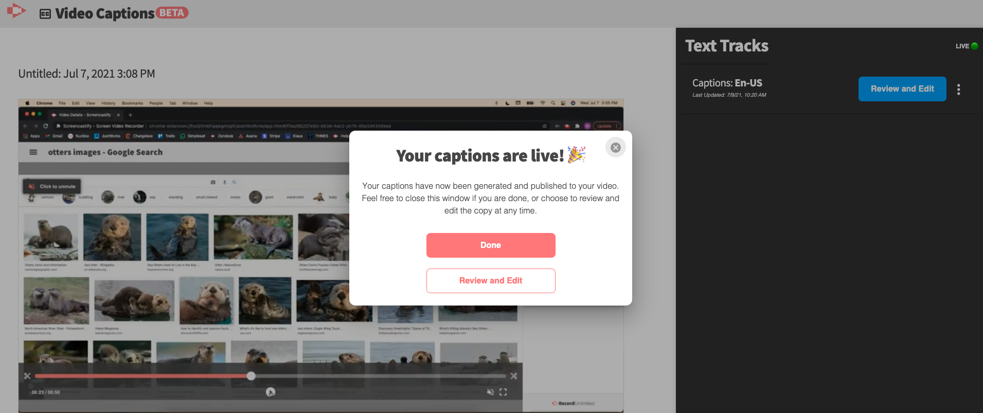 How long does it take to generate captions? – Screencastify